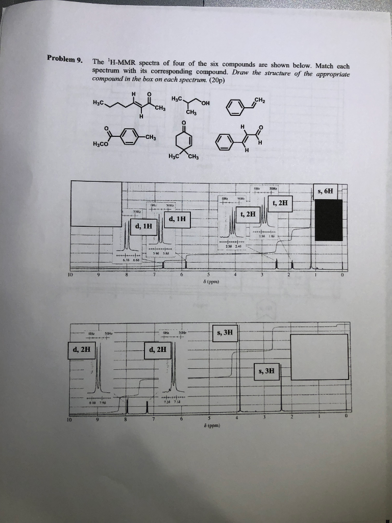 Solved Problem 9 The H Mmr Spectra Spectrum Compound In