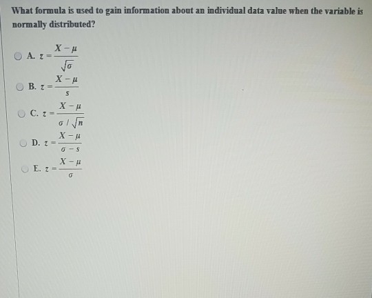 Solved What formula is used to gain information about an | Chegg.com