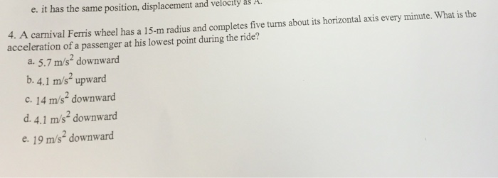 Solved A carnival Ferris wheel has a 15-m radius and | Chegg.com