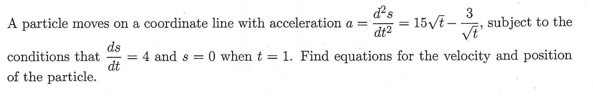 Solved subject to the A particle moves on a coordinate line | Chegg.com