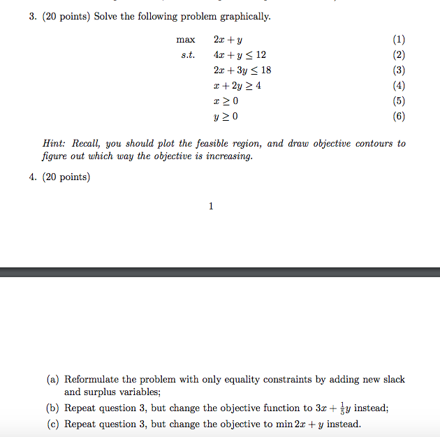 Solved Solve the following problem graphically. max 2x + y | Chegg.com
