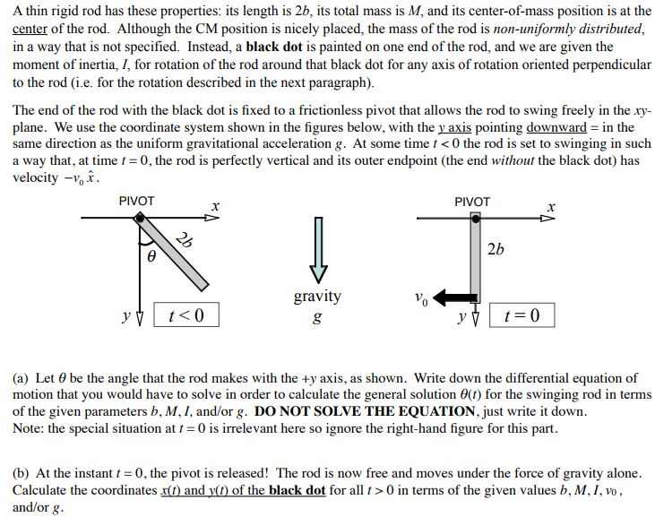 Solved A thin rigid rod has these properties: its length is | Chegg.com