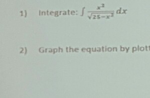 Solved Integral Integral x^2/square root 25 - x^2 dx | Chegg.com