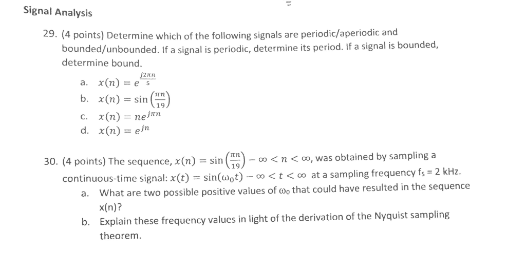 Solved Determine which of the following signals are | Chegg.com