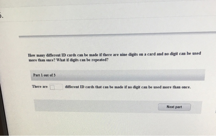 Solved How many different ID cards can be made if there are | Chegg.com
