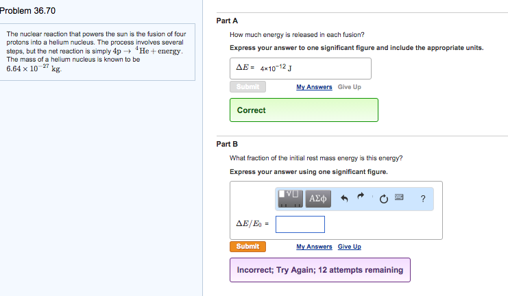 Solved The nuclear reaction that powers the sun is the | Chegg.com