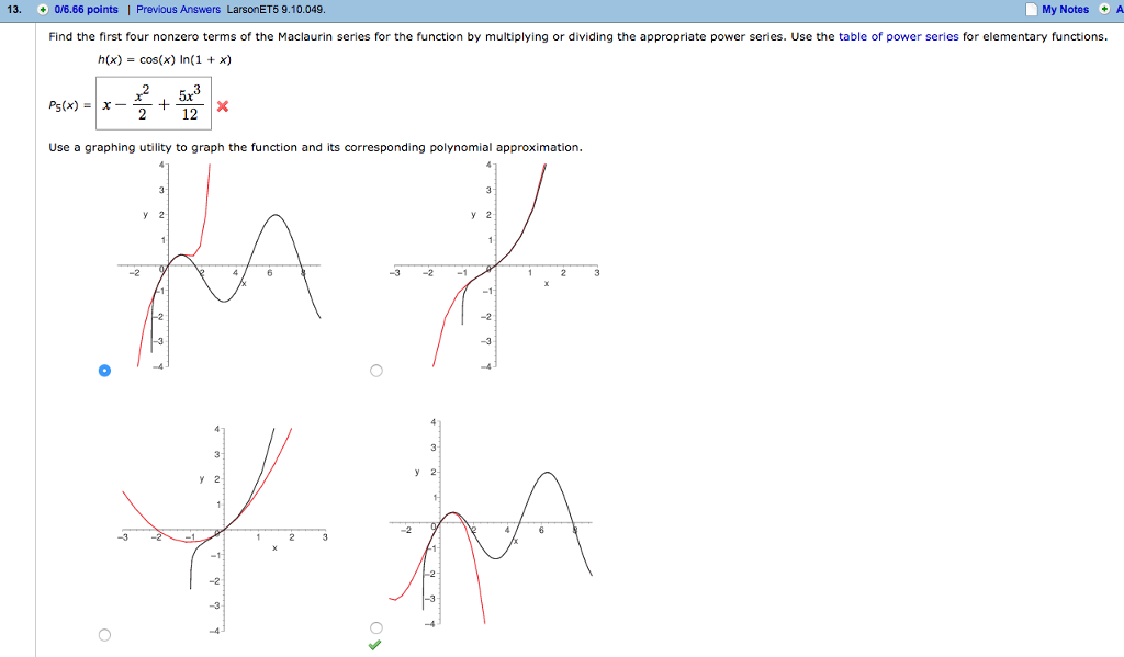 Solved 10) Find the Maclaurin series for the function. (Use | Chegg.com