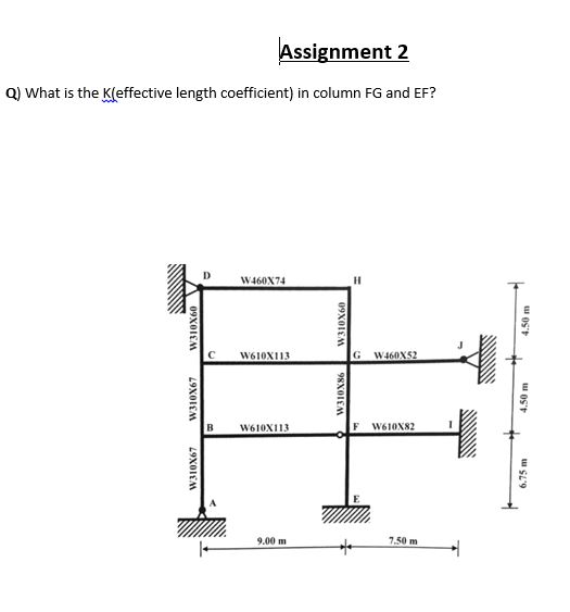 What is the K(effective length coefficient) in column | Chegg.com
