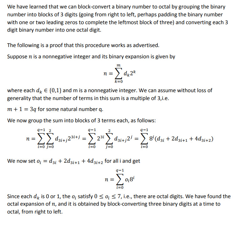 Solved We have learned that we can block-convert a binary | Chegg.com