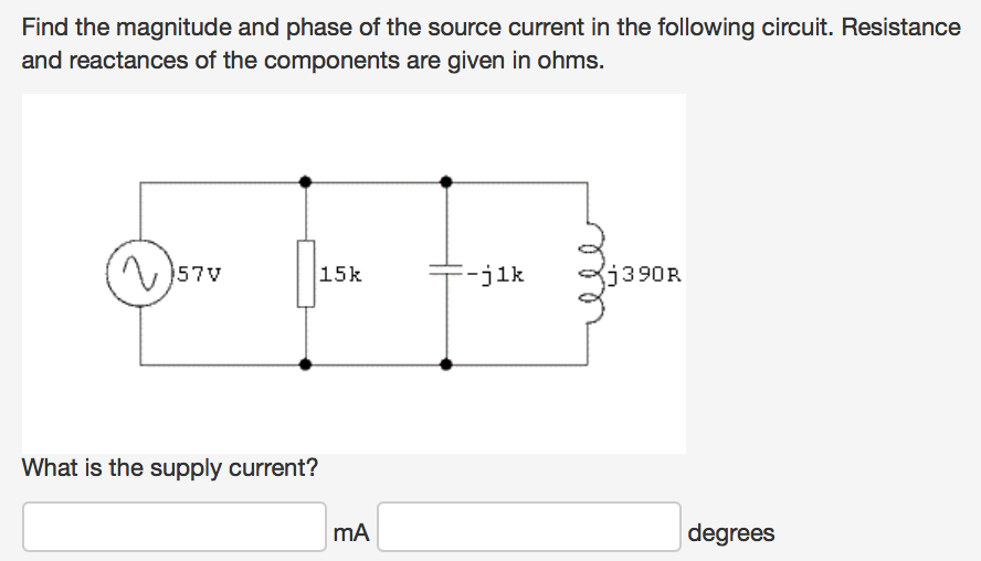 Solved Find the magnitude and phase of the source current in | Chegg.com