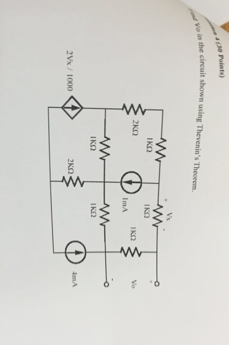 Solved Find V_0 in the circuit shown using Thvenin's | Chegg.com Solved Find V_0 in the circuit shown using Thvenin's | Chegg.com