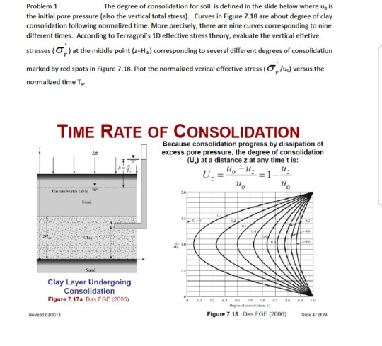 The degree of consolidation for soil is defined in | Chegg.com