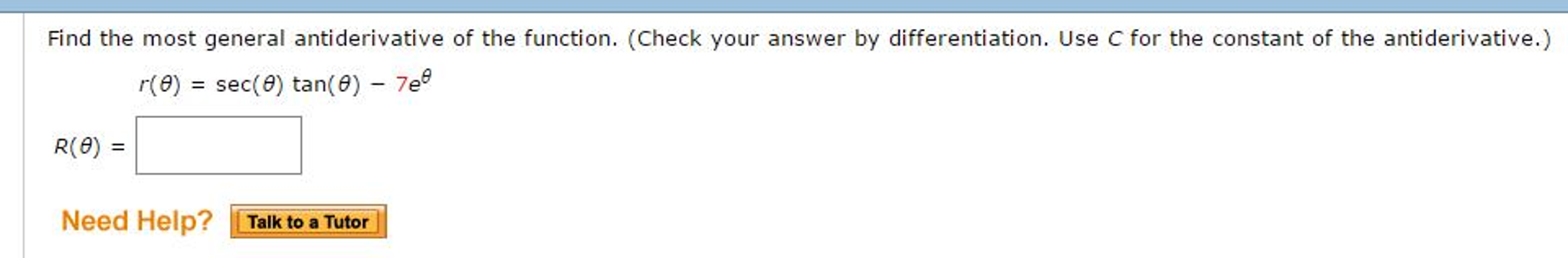 Solved Find The Most General Antiderivative Of The Function