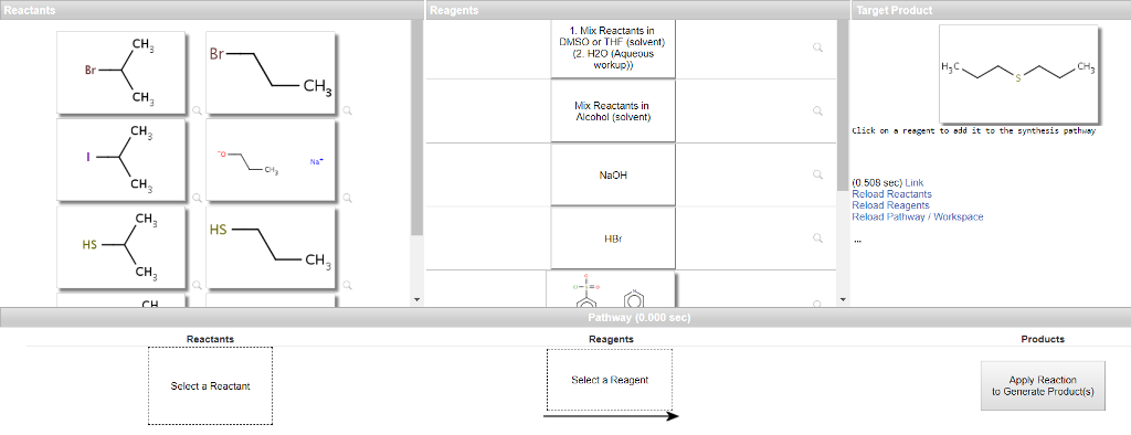 Solved Use the provided reactants and reagents to generate | Chegg.com
