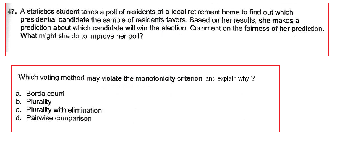 47. A statistics student takes a poll of residents at | Chegg.com