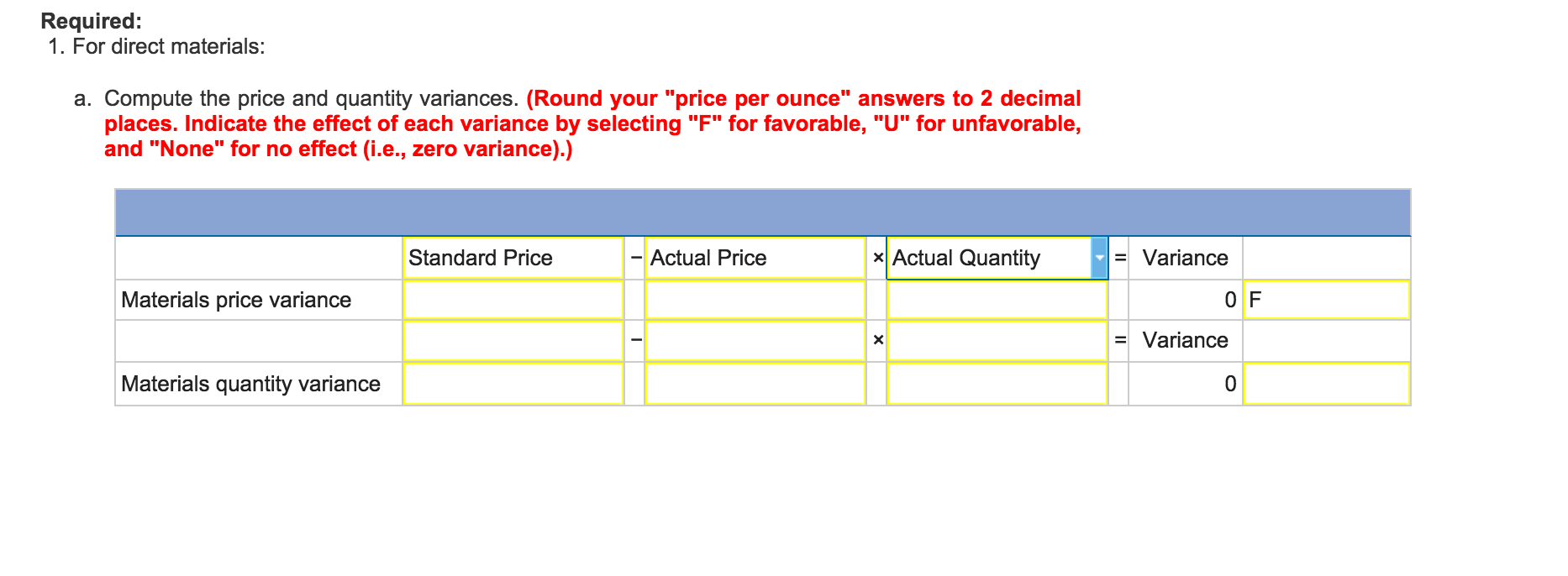 Solved Problem 10-14 Basic Variance Analysis [LO10-1, | Chegg.com