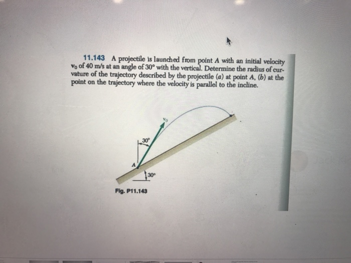 Solved A projectile is launched from point A with an initial | Chegg.com