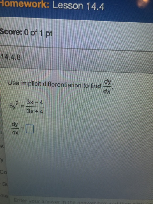 Solved Use implicit differentiation to find - dY/DX | Chegg.com