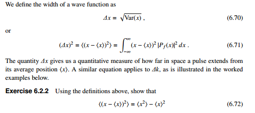 Solved We define the width of a wave function as delta x = | Chegg.com