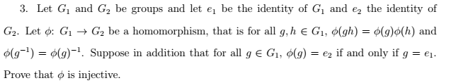 Solved 3. Let G1 and G2 be groups and let e1 be the identity | Chegg.com