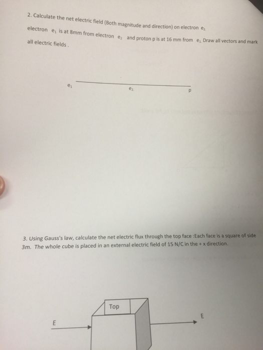 Solved Calculate the net electric field(both magnitude and | Chegg.com