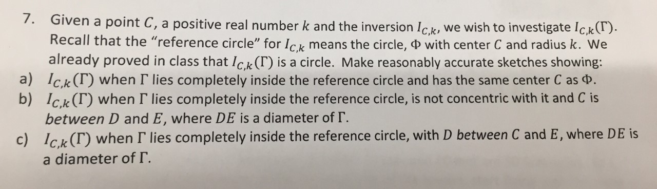 Solved Given a point C, a positive real number k and the | Chegg.com