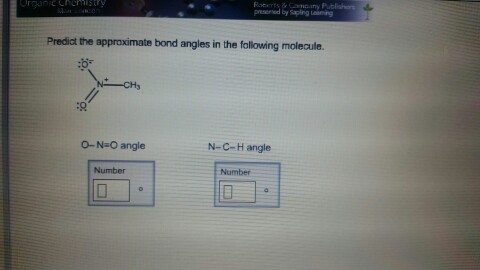 Solved Predict the approximate bond angles in the molecule. | Chegg.com