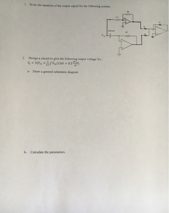 Solved Write the equation of the output signal for the | Chegg.com