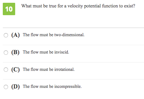 Solved What must be true for a velocity potential function | Chegg.com