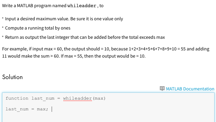 Solved Write A Matlab Program Named While Adder To Input A 2670