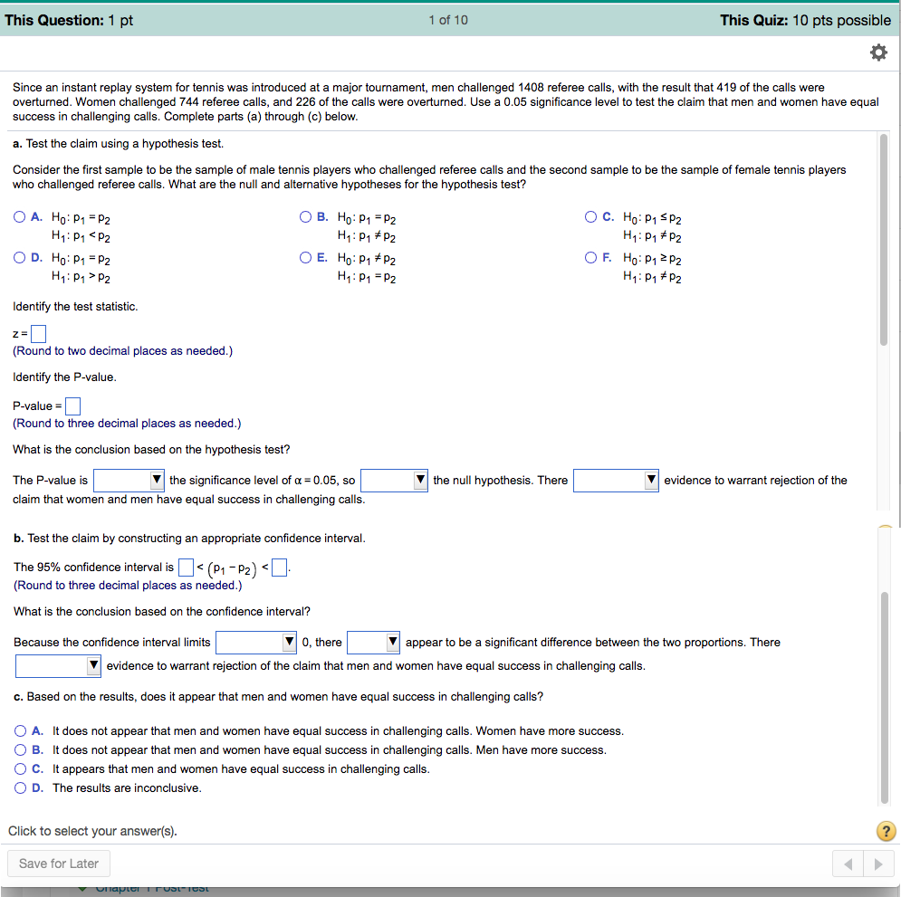 Solved This Question: 1 pt 1 of 10 This Quiz: 10 pts | Chegg.com