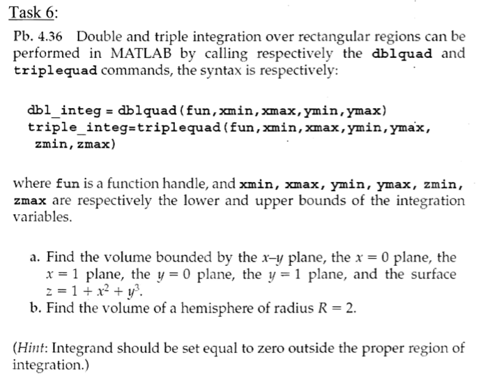 Solved Double and triple integration over rectangular | Chegg.com