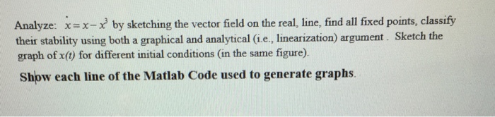 Solved: Analyze: X = X - X^3 By Sketching The Vector Field... | Chegg.com