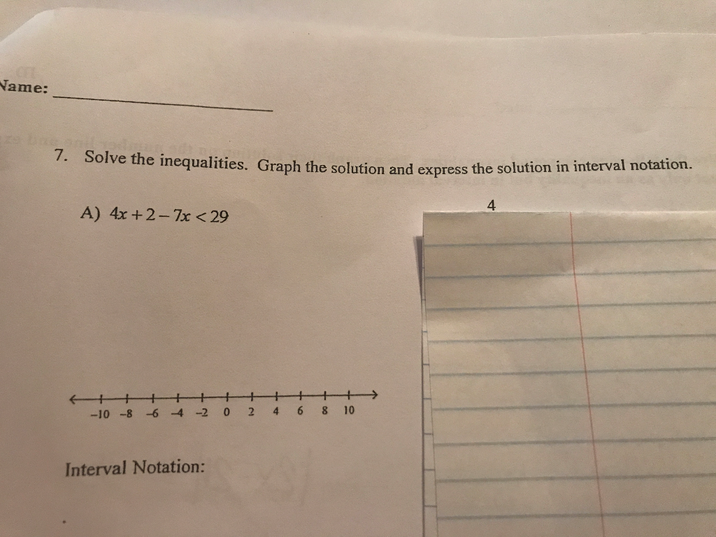 Solved Solve the inequalities. Graph the solution and | Chegg.com