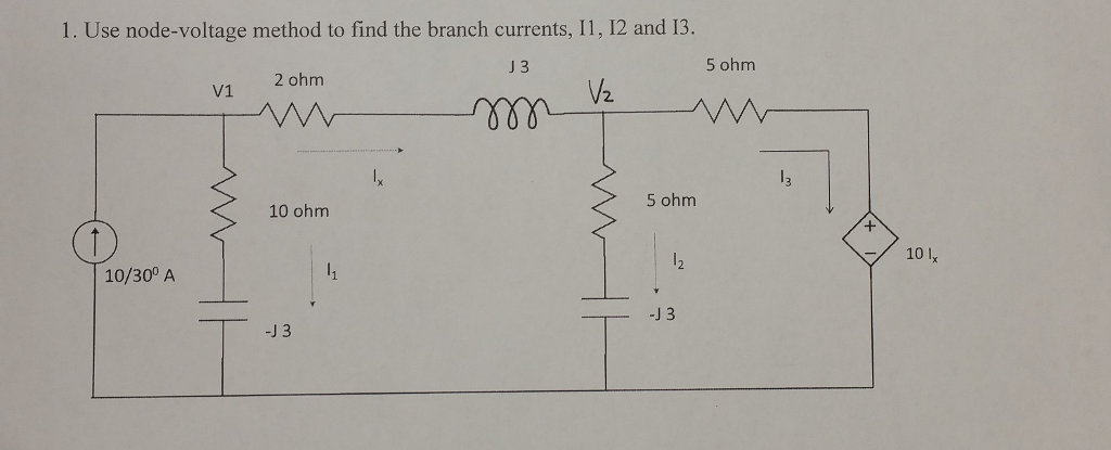 Solved Use node-voltage method to find the branch currents, | Chegg.com