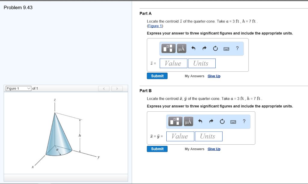 Solved Locate the centroid z^_ of the quarter-cone Take a = | Chegg.com