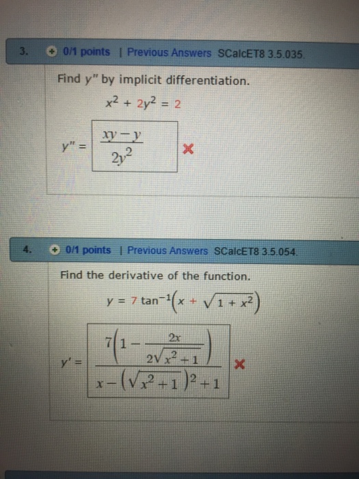 Solved: Find Y" By Implicit Differentiation. X^2 + 2y^2 = ... | Chegg.com