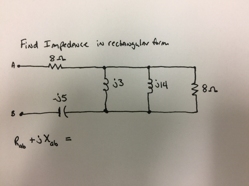 Solved Find Impedance in rectangular form R_ab + j X_ab = | Chegg.com