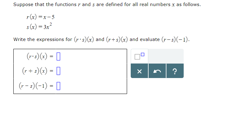 Solved Suppose that the functions r and s are defined for | Chegg.com