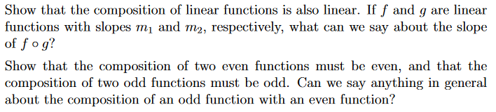 Solved Show that the composition of linear functions is also | Chegg.com