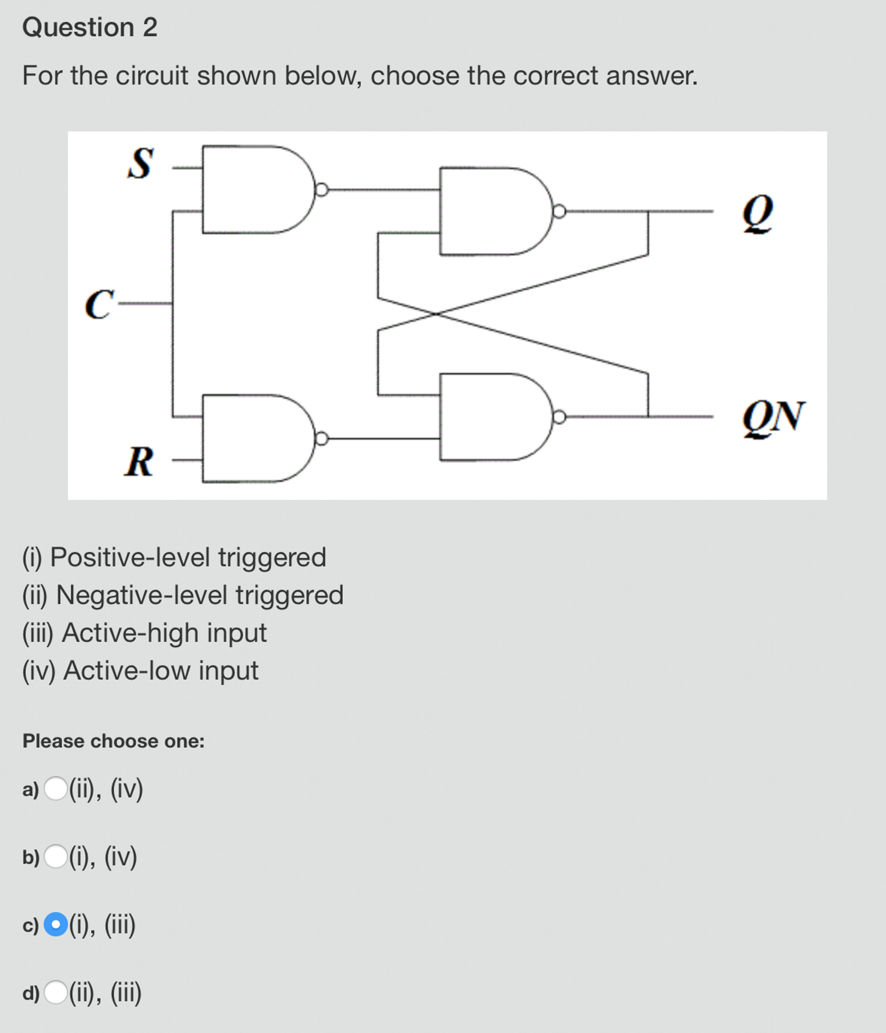 Solved For the circuit shown below, choose the correct | Chegg.com