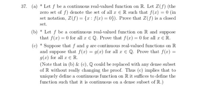 Solved Let f be a continuous real-valued function on R. Let | Chegg.com