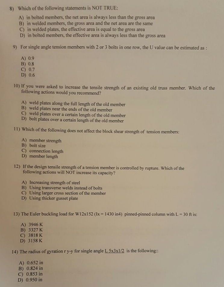 Solved Which of the following statements is NOT TRUE: A) in | Chegg.com