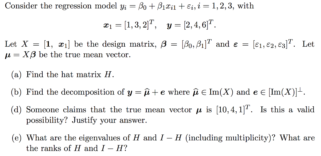 Solved Consider the regression model yi = beta_0 + beta_1 | Chegg.com