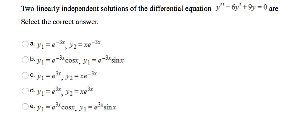 Solved Two linearly independent solutions of the | Chegg.com