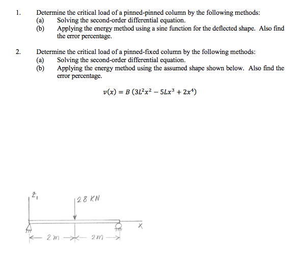 Solved Determine the critical load of a pinned-pinned column | Chegg.com