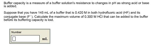 Solved Buffer capacity is a measure of a buffer solution\'s | Chegg.com