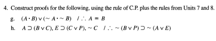 Solved Construct proofs for the following, using the rule of | Chegg.com