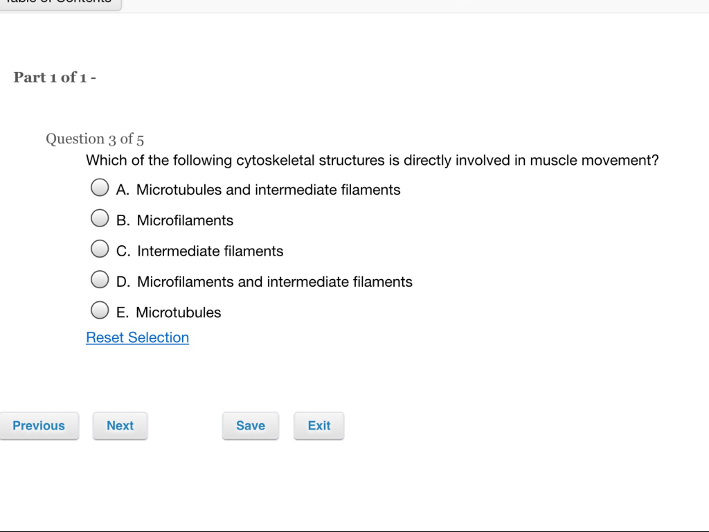 Solved Which of the following cytoskeletal structures is | Chegg.com