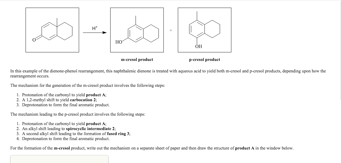 Solved In this example of the dienone-phenol | Chegg.com